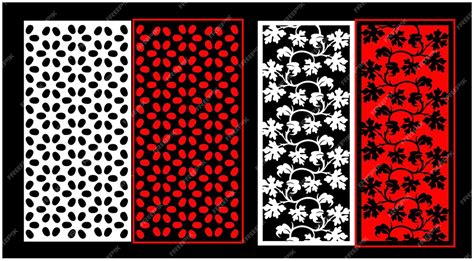 Premium Vector Decorative Wall Panels Set Jali Design Cnc Pattern