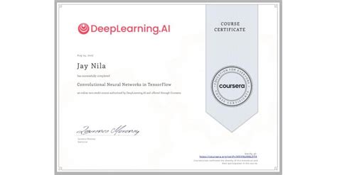 Jay Nila On Linkedin Completion Certificate For Convolutional Neural Networks In Tensorflow