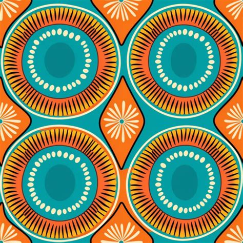 Download Orange Blue And Yellow Geometric Pattern With Circular Design Patterns Online