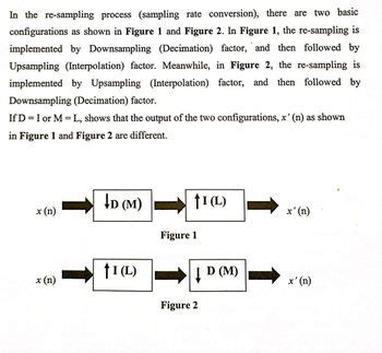 Answered In The Re Sampling Process Sampling Rate Conversion There Are Two Basic