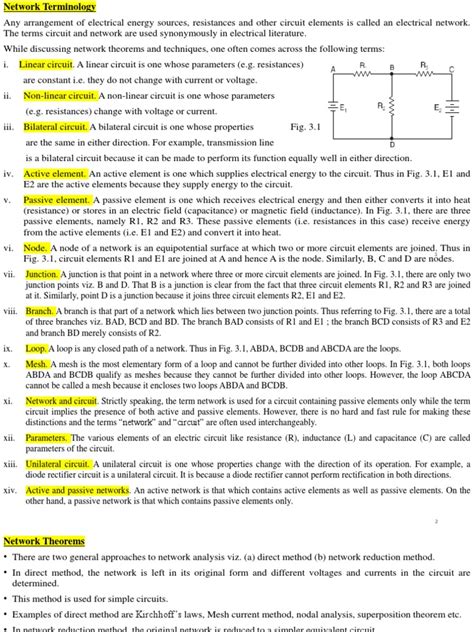 ch 3 network theorems pdf electrical network network analysis