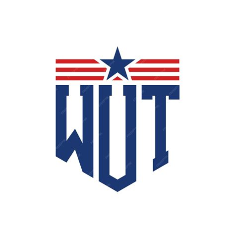 Premium Vector Patriotic Wut Logo With Star And American Flag Straps