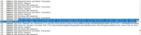 Can T Find Corrupt System File From Log OneDrive Lnk Windows 10 Forums