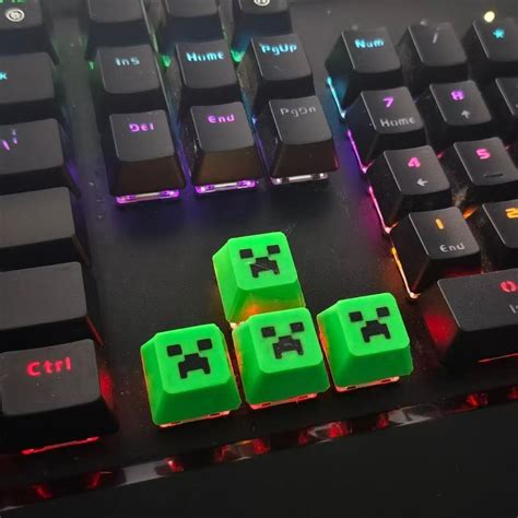 3d Printed Keycaps Minecraft Creeper 1u Keycaps High Aesthetic