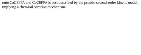 pseudo first order and pseudo second order kinetic parameters for cd 2