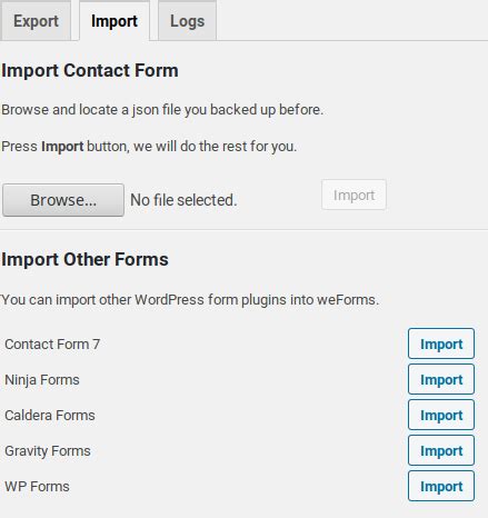 How To Export Import Contact Forms With WeForms InMotion Hosting