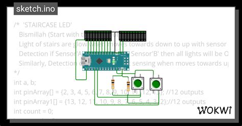 Staircase Ino Wokwi ESP STM Arduino Simulator
