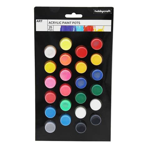 Acrylic Paint Pots 25 Pieces Hobbycraft