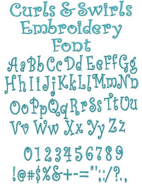 Curls And Swirls Embroidery Font Fancy Script Font With Swirls Hand