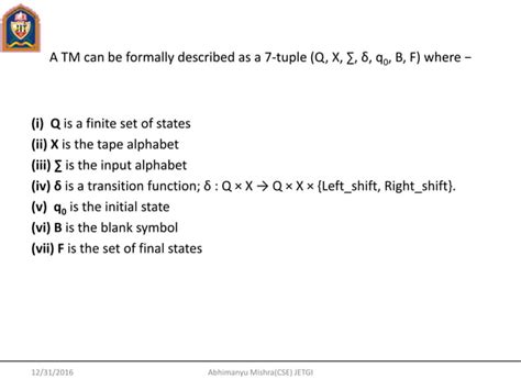 Theory Of Automata And Formal Languages Unit 5 Pptx Programming Languages Computing