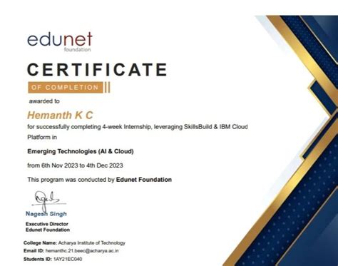 Hemanth K C On Linkedin Internship Ibm Dataanalytics