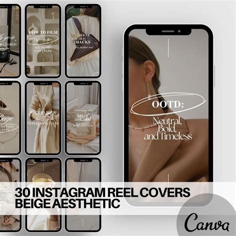 Beige Instagram Reel Cover Templates Aesthetic Instagram Reels For