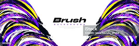 하프톤 효과가 있는 추상적이고 다채로운 브러시 배경 배너 포스터 또는 스포츠 배경에 대한 브러시 획 그림입니다 디자인을위한