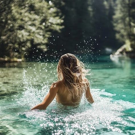 Download Swimming In Lake Image Woman Lake Swimming Stockcake