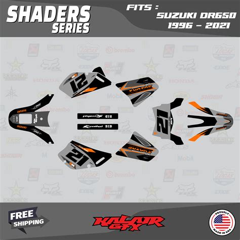 Kalair Gfx Graphics Kit For Suzuki Dr650 1996 2023 Shaders Series
