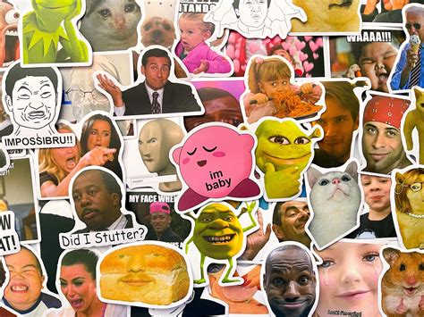 Pack Of 50 Meme Stickers Memes Sticker Pack Waterproof Sticker Bundle