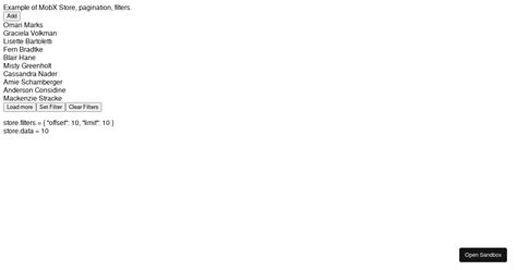 Mobx React Codesandbox