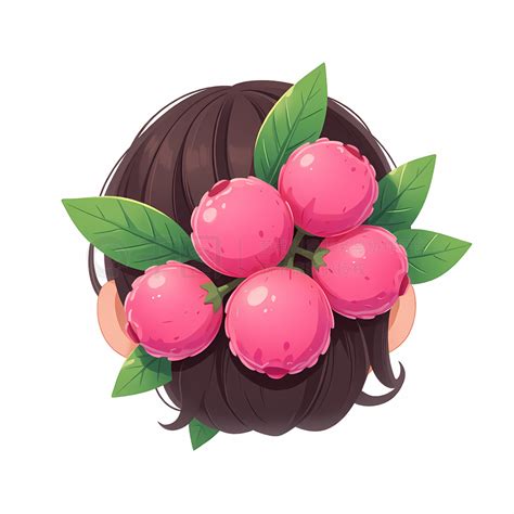 樱桃ai数字艺术 女孩头发上插着樱桃 Ai平面元素免费下载 Png格式 4096像素 编号71368363 千图网