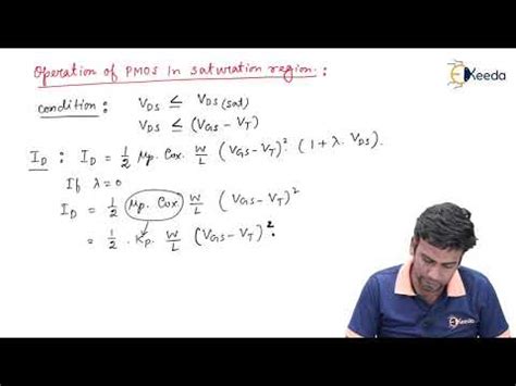 In Depth Analysis Of PMOS Transistor In Saturation Region For GATE Electronic Devices Video