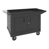 Luxor 35 14 X 18 X 36 14 Black Plastic 3 Shelf Utility Tub Cart