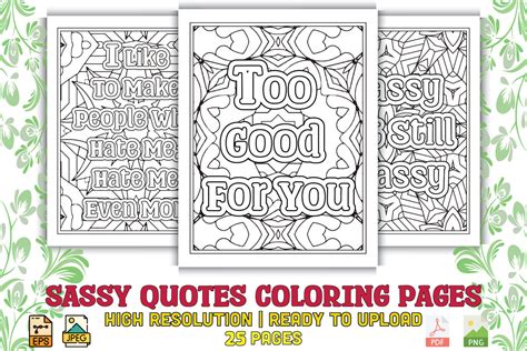 Sassy Quotes Coloring Pages Graphic By Protabsorkar11 · Creative Fabrica