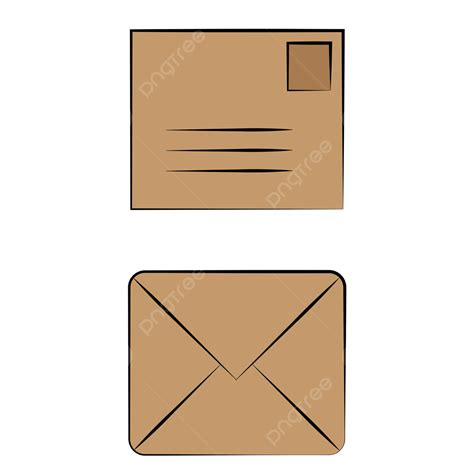 Brown Envelope Mail Icons Set Vector Clip Art Envelopes Mail Message
