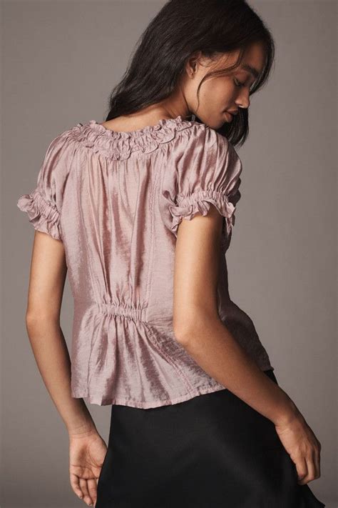 Short Sleeve Sheer Silky Blouse Silky Blouse Blouses For Women Silky
