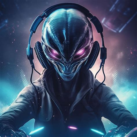 A Poster For A Dj Alien Premium Ai Generated Image