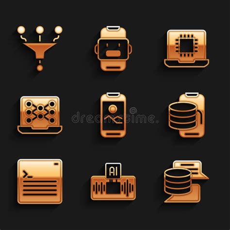 Set Mobile Phone Artificial Intelligence Ai Server Data Cloud