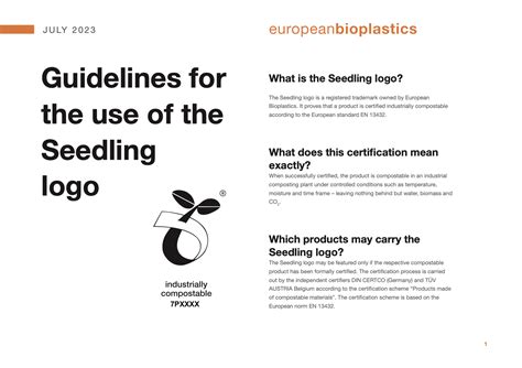 Guidelines For The Use Of The Seedling Logo European Bioplastics Ev