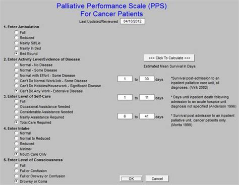 Your Life Your Health Hospice Palliative Scales