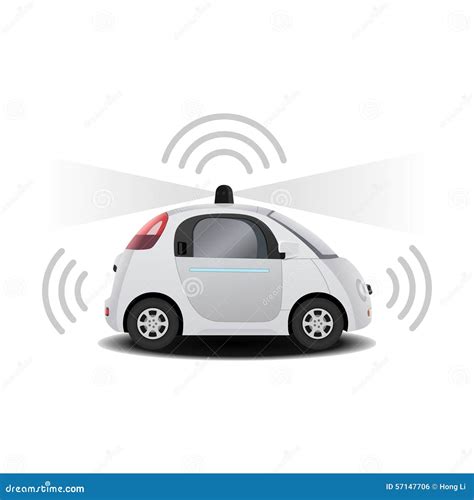 Autonomous Self Driving Driverless Vehicle Car Side View With Radar