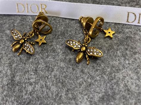 Dior Cd字母五角星蜜蜂古銅耳環