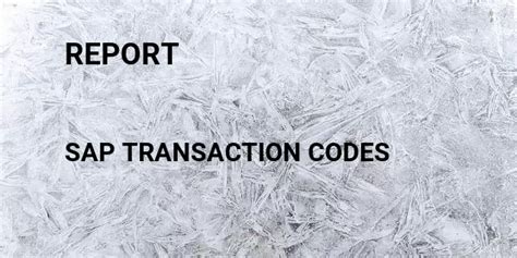 Report Tcode In Sap Transaction Codes List