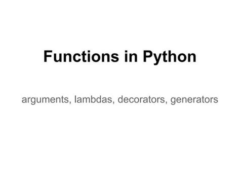 Functions Ppt