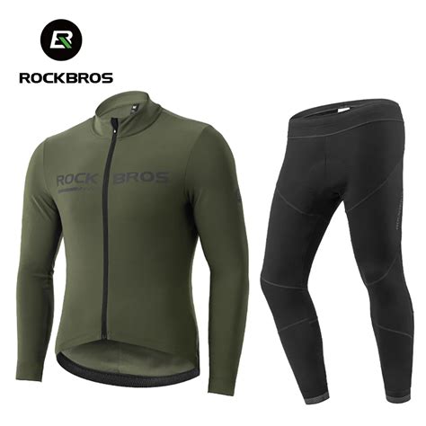 Rockbros 야외 자전거 저지 가을 및 겨울용 보온 플리스 사이클링 재킷 세트 Mtb 자전거 코트 의류 긴팔 세트 Aliexpress 18