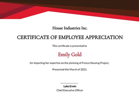 Employee Performance Certificate Template Edit Online And Download