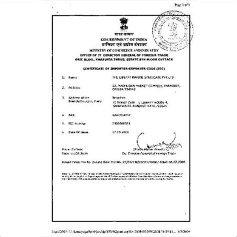 Import Export Certificate Iec At Best Price In New Delhi Delhi The Liberty Marine Syndicate