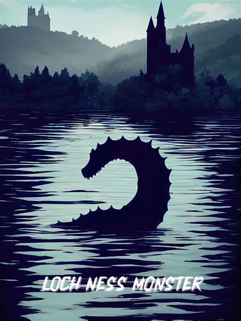 Loch Ness Monster Poster Loch Ness Monster Art Cryptid Nessie Loch Ness