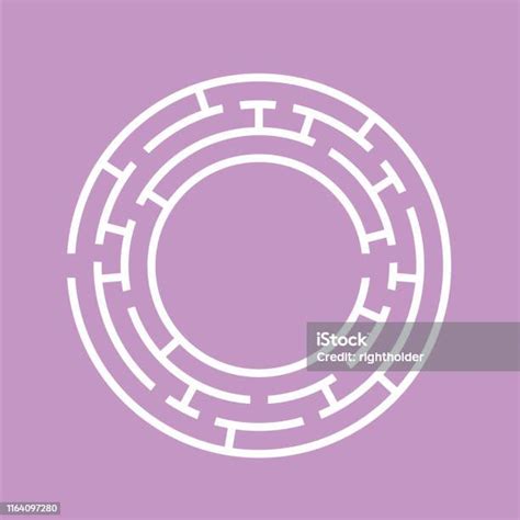 추상 라운드 미로 아이들을위한 게임 아이들을위한 퍼즐 입구 1개 출구 1개 미로 수수께끼 색상 배경에서 격리된 플랫 벡터 그림입니다 원형에 대한 스톡 벡터 아트 및 기타