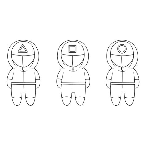 Раскраска Охрана из игры в кальмара распечатать раскраски для детей