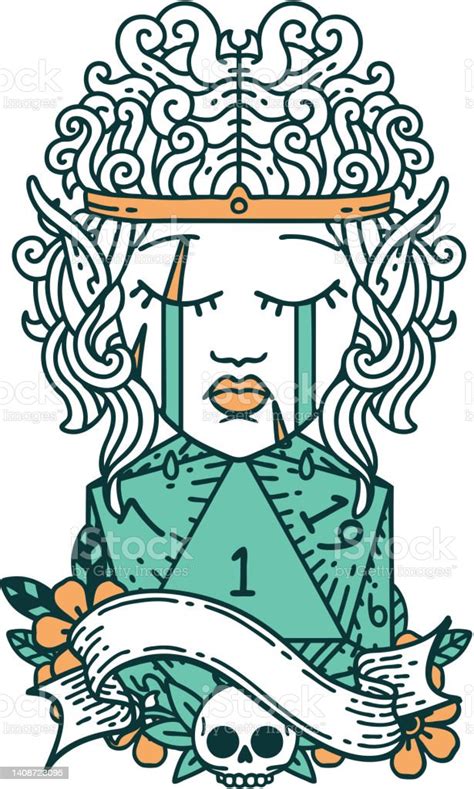 우는 엘프 야만인 캐릭터 얼굴 자연 하나 D20 롤 일러스트 레이 션 꼬마 요정에 대한 스톡 벡터 아트 및 기타 이미지 꼬마 요정 문신 미술품 Istock