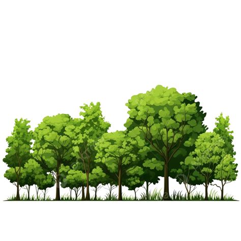 緑の木の森イラスト素材透過、pngフリー画像ダウンロード Pngtree