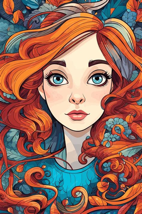 Premium Vector Redhead Girl Cartoon Artwork Vector