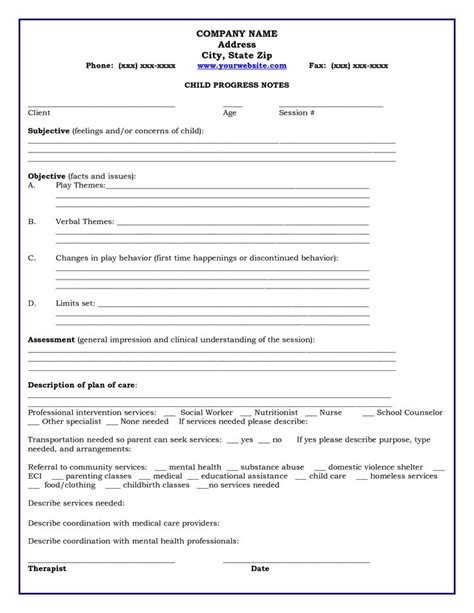 Speech Therapy Progress Notes Template Parahyena