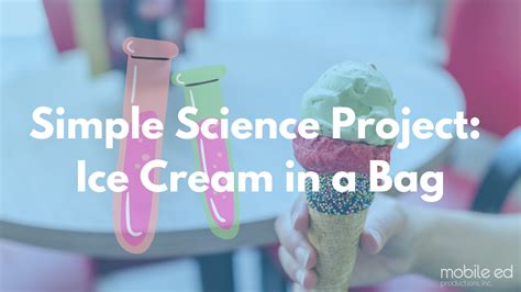 Simple Science Project Ice Cream In A Bag