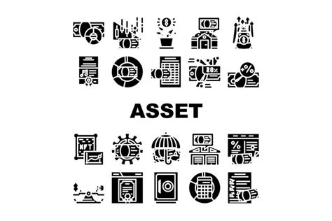 Asset Management Digital Business Icons Set Vector 2236738