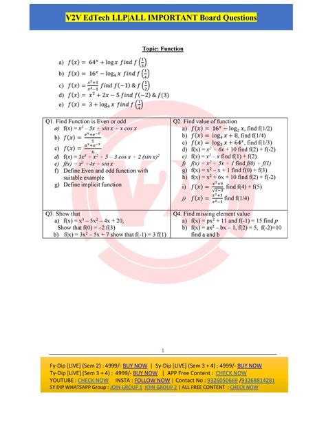 Maths Imp Questions For CO IF AIML Fy Dip LIVE Sem BUY NOW Sy