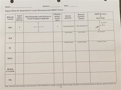 Solved Name Section Date Report Sheet For Experiment 9