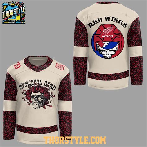 Detroit Red Wings Grateful Dead 1965 2025 Personalized Hockey Jersey